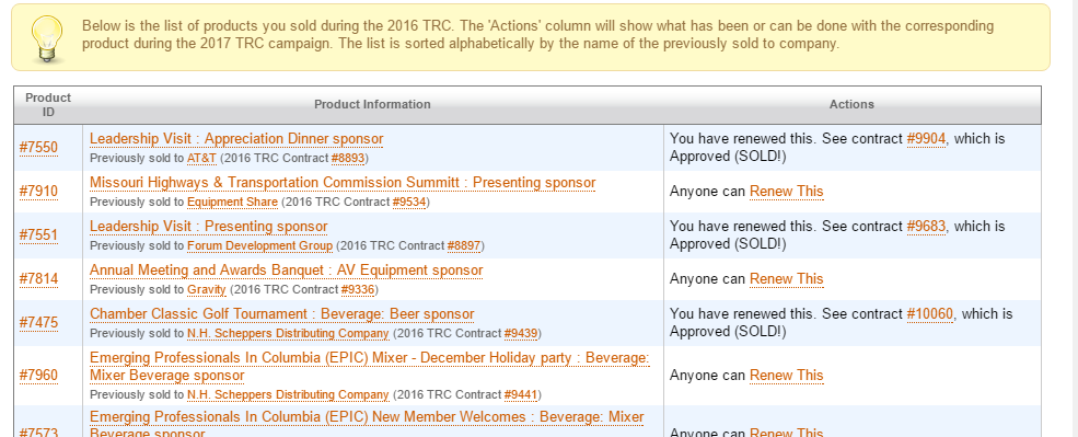 Two-Click TRC Contract Renewals - EasyTRC - Total Resource Campaign Management
